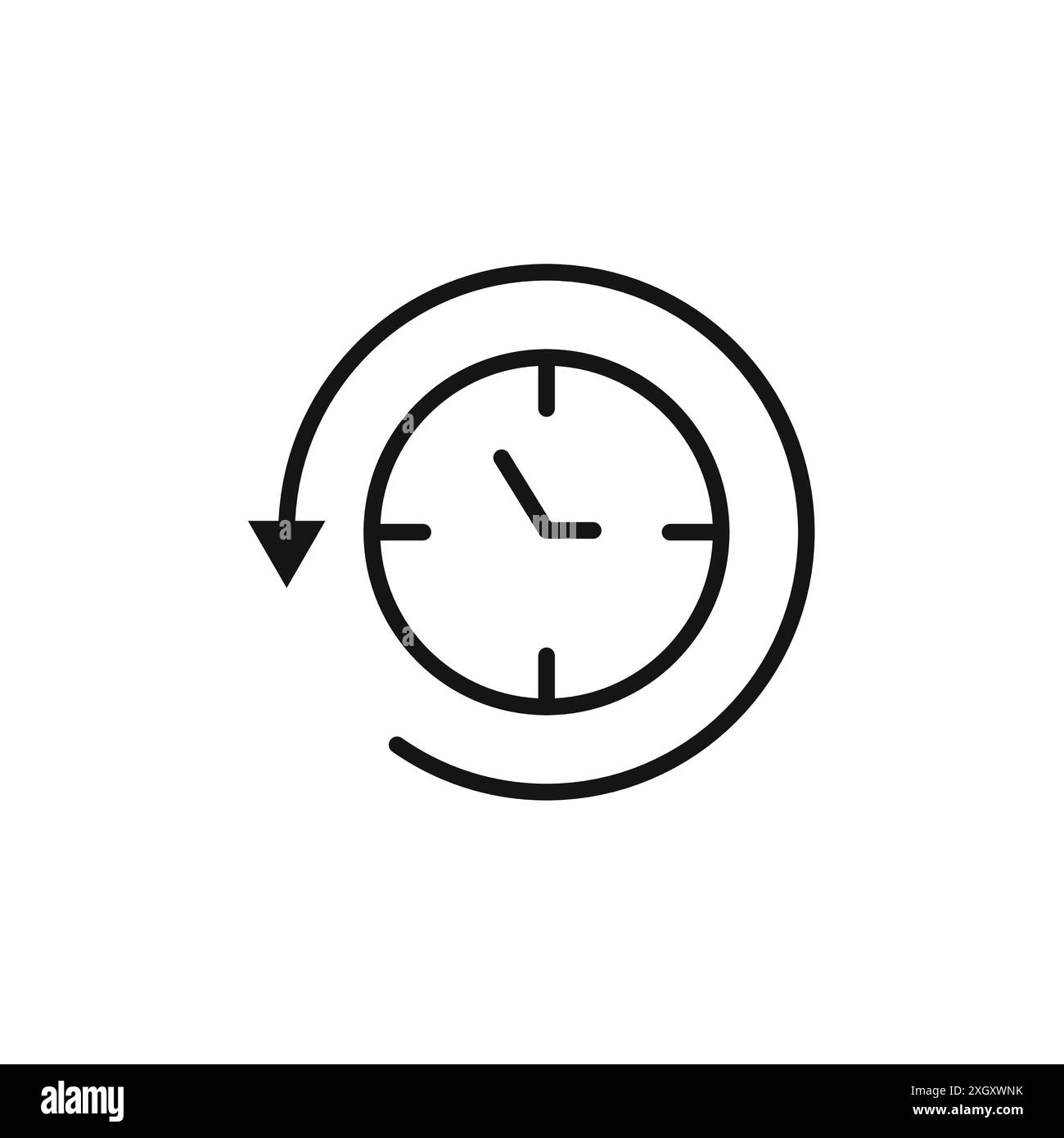 Past time icon logo sign vector outline in black and white color Stock ...