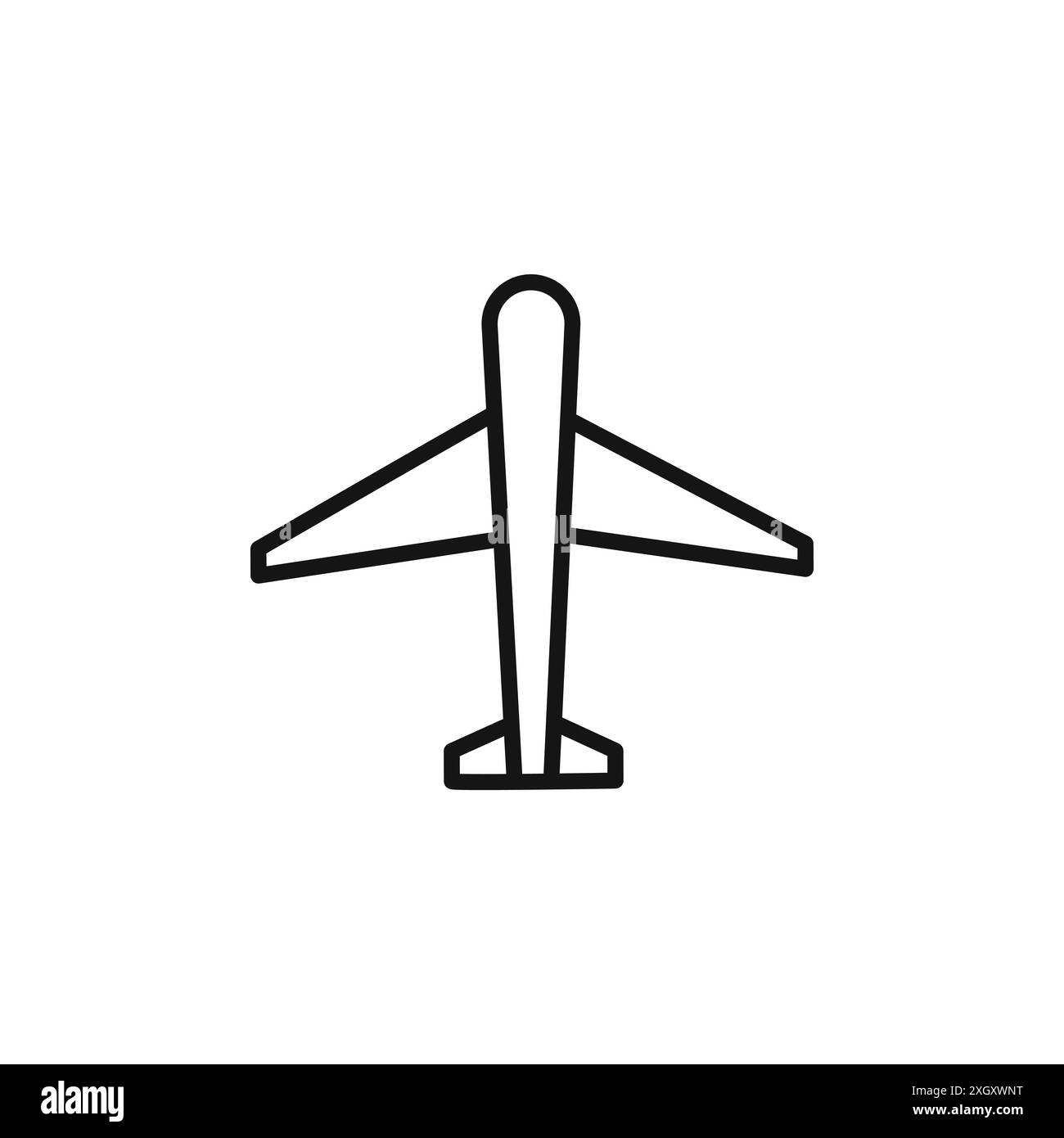 Plane icon logo sign vector outline in black and white color Stock ...