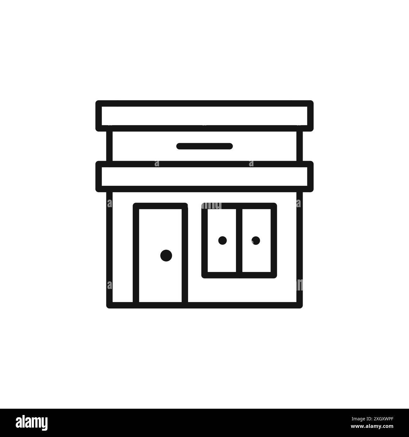 Store icon logo sign vector outline in black and white color Stock ...