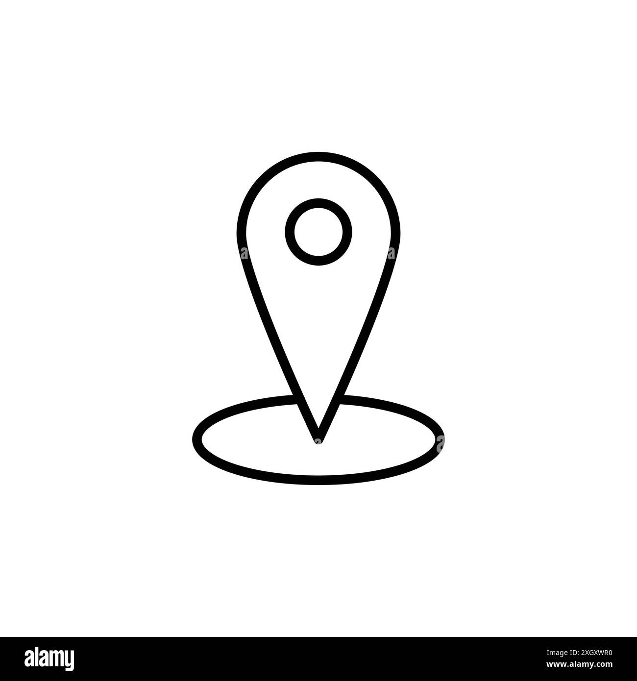 Marker icon logo sign vector outline in black and white color Stock ...