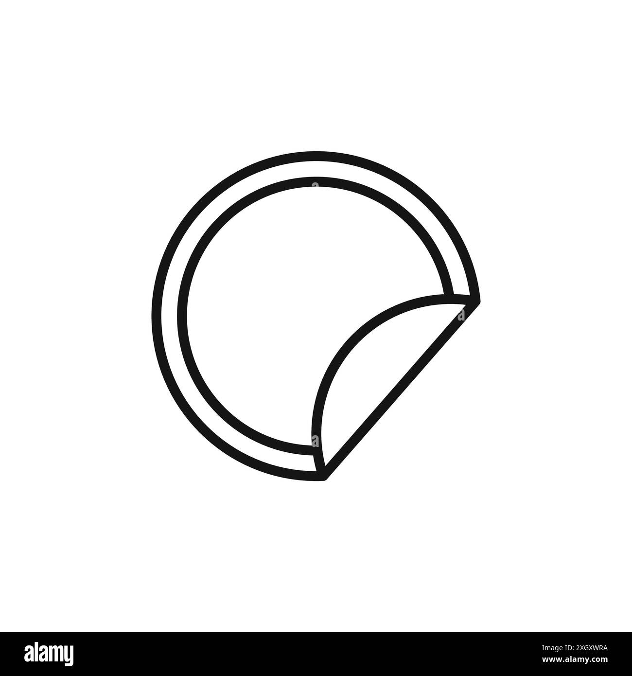 Sticker icon logo sign vector outline in black and white color Stock ...