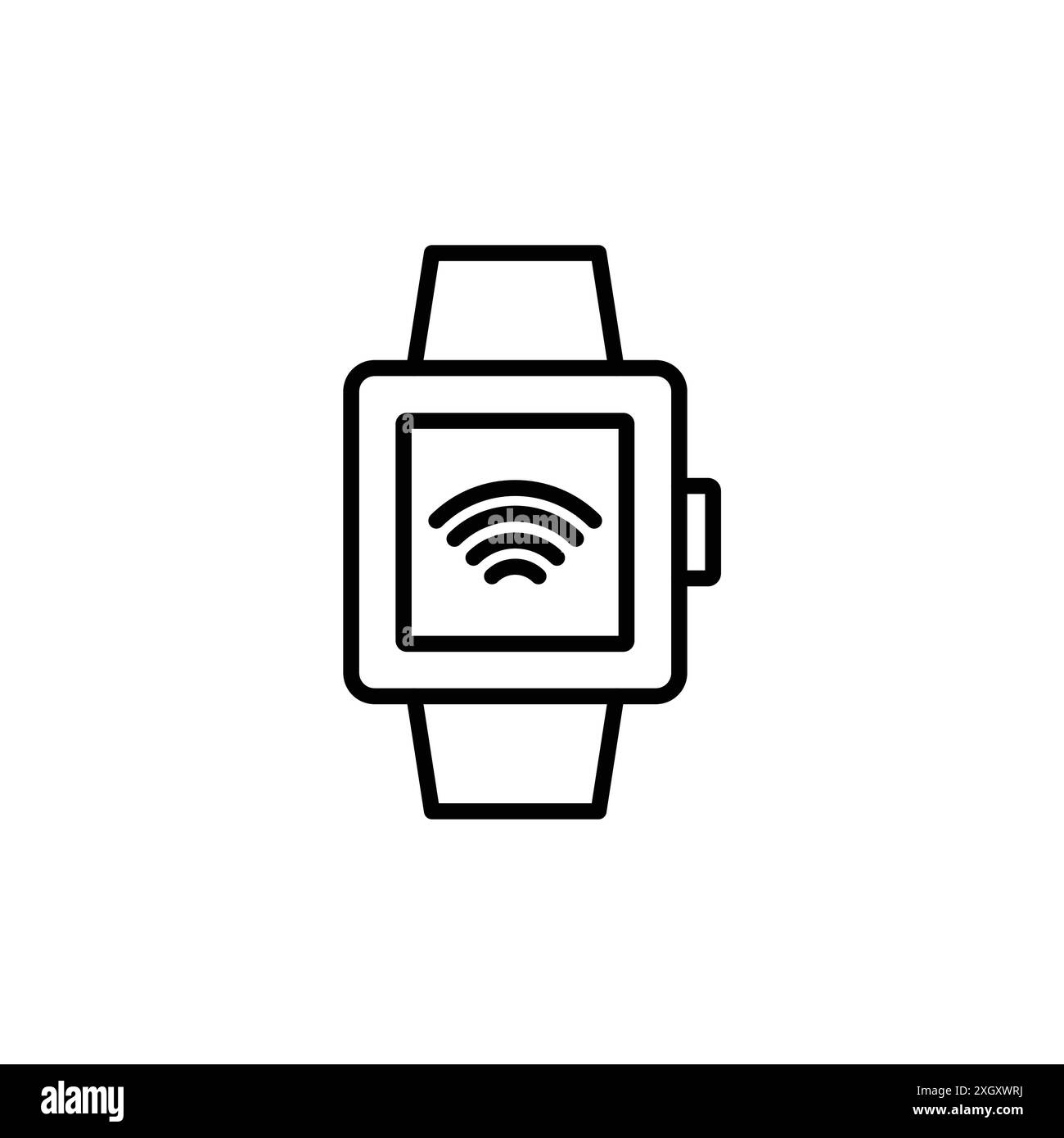Smartwatch icon logo sign vector outline in black and white color Stock ...
