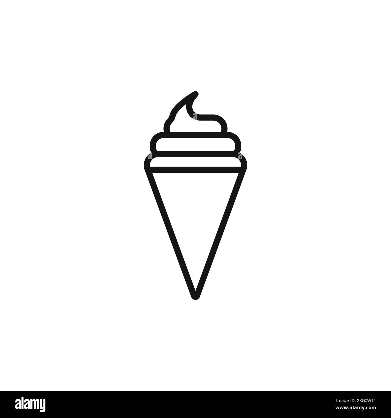 Ice cream icon logo sign vector outline in black and white color Stock ...