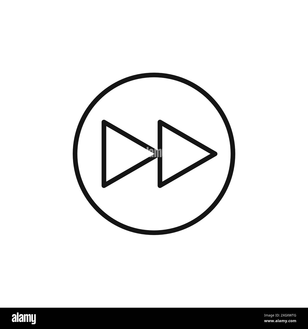 Rewind Icon Logo Sign Vector Outline In Black And White Color Stock Vector Image And Art Alamy