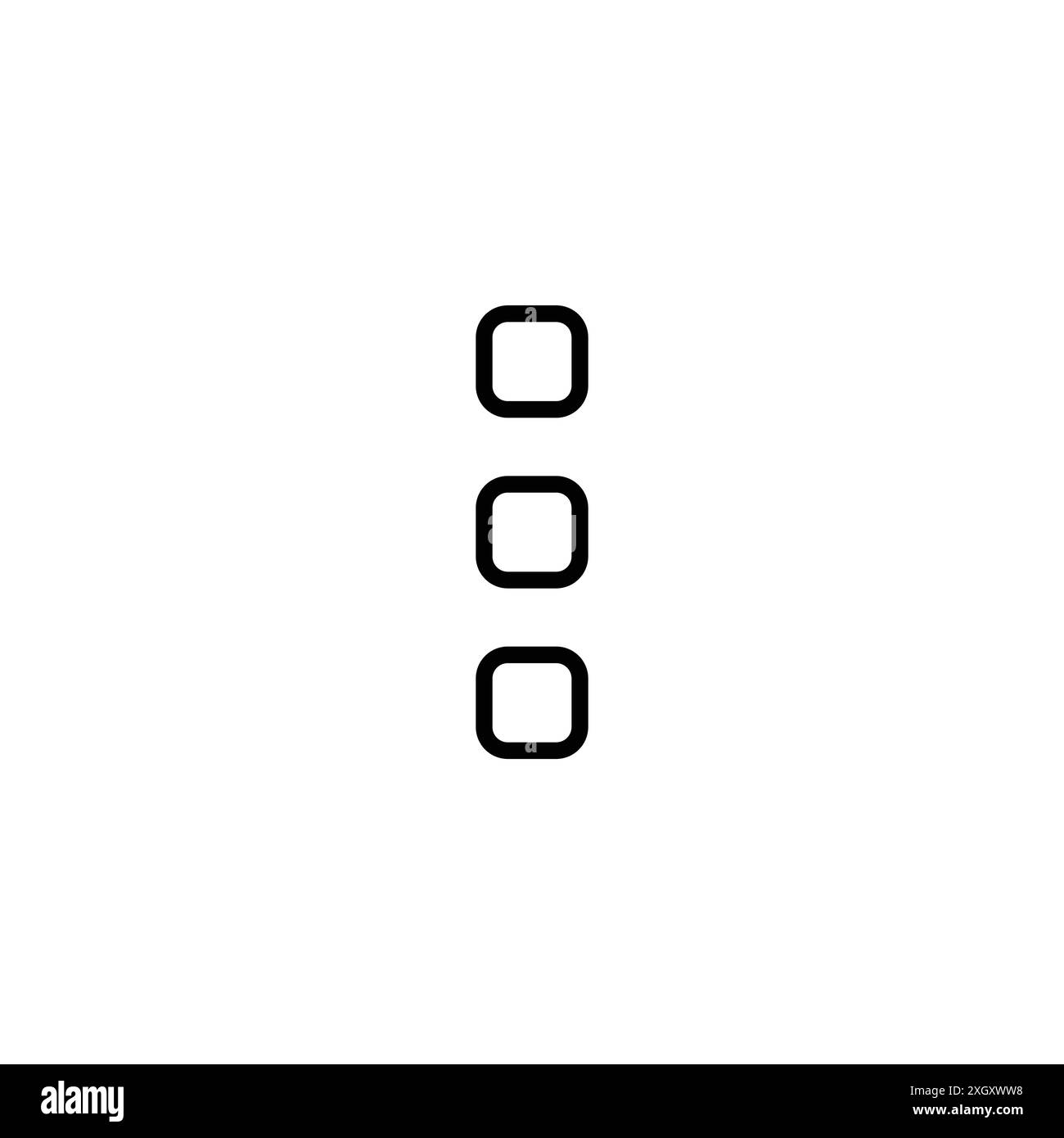 Menu dots icon logo sign vector outline in black and white color Stock ...