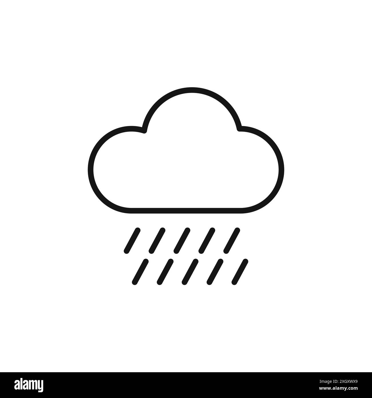 Rain icon logo sign vector outline in black and white color Stock ...