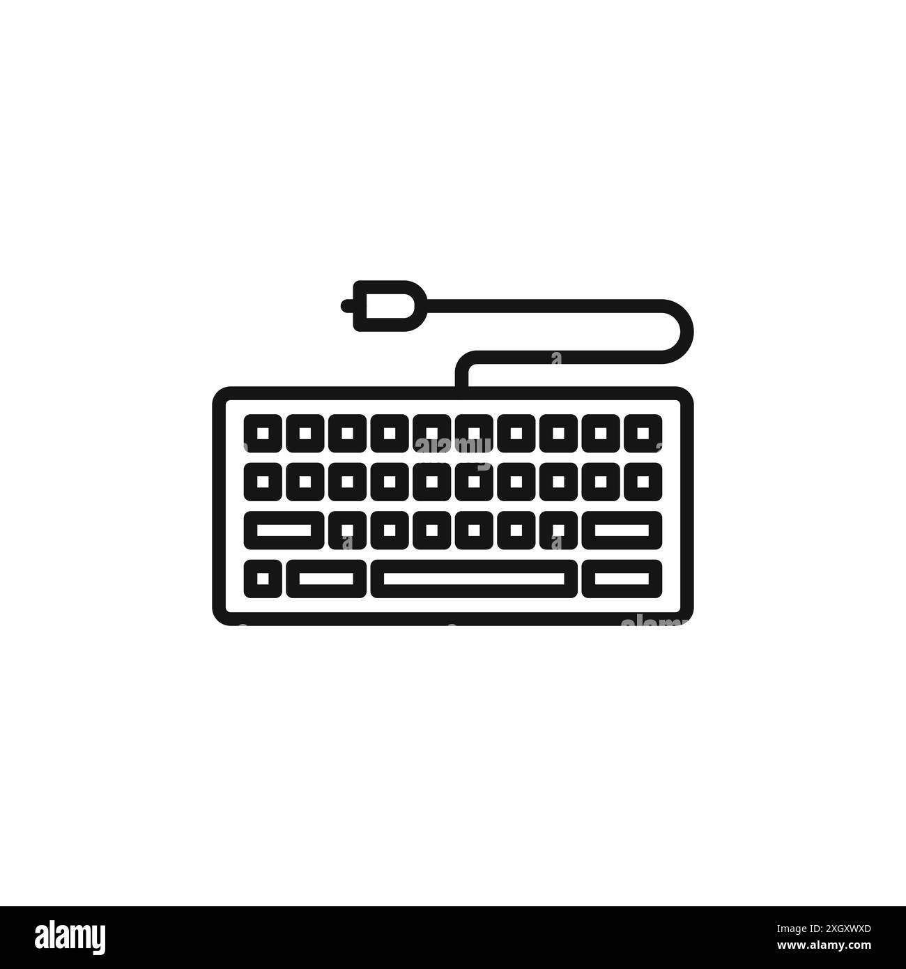 Keyboard icon logo sign vector outline in black and white color Stock ...