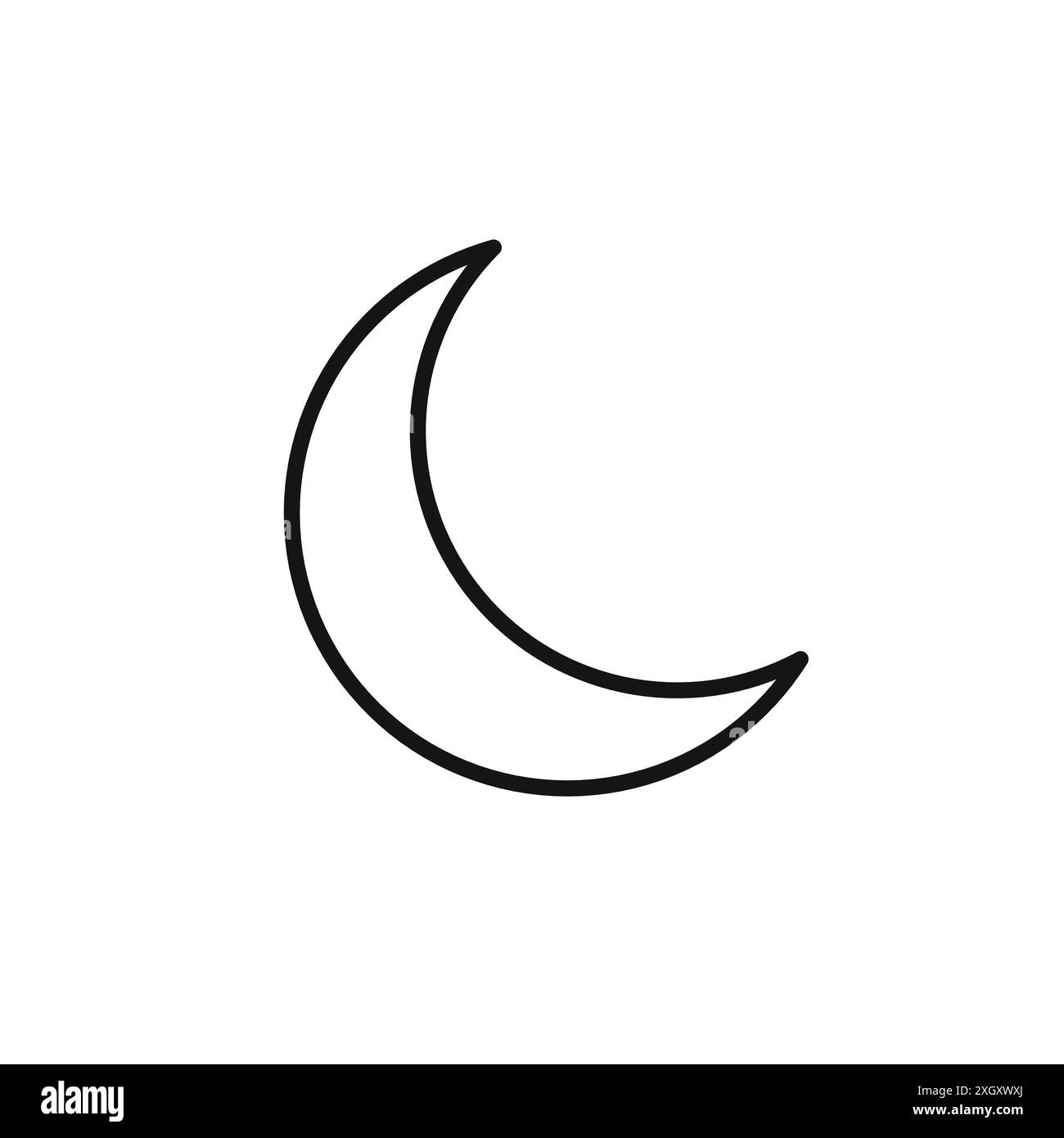 Moon icon logo sign vector outline in black and white color Stock ...