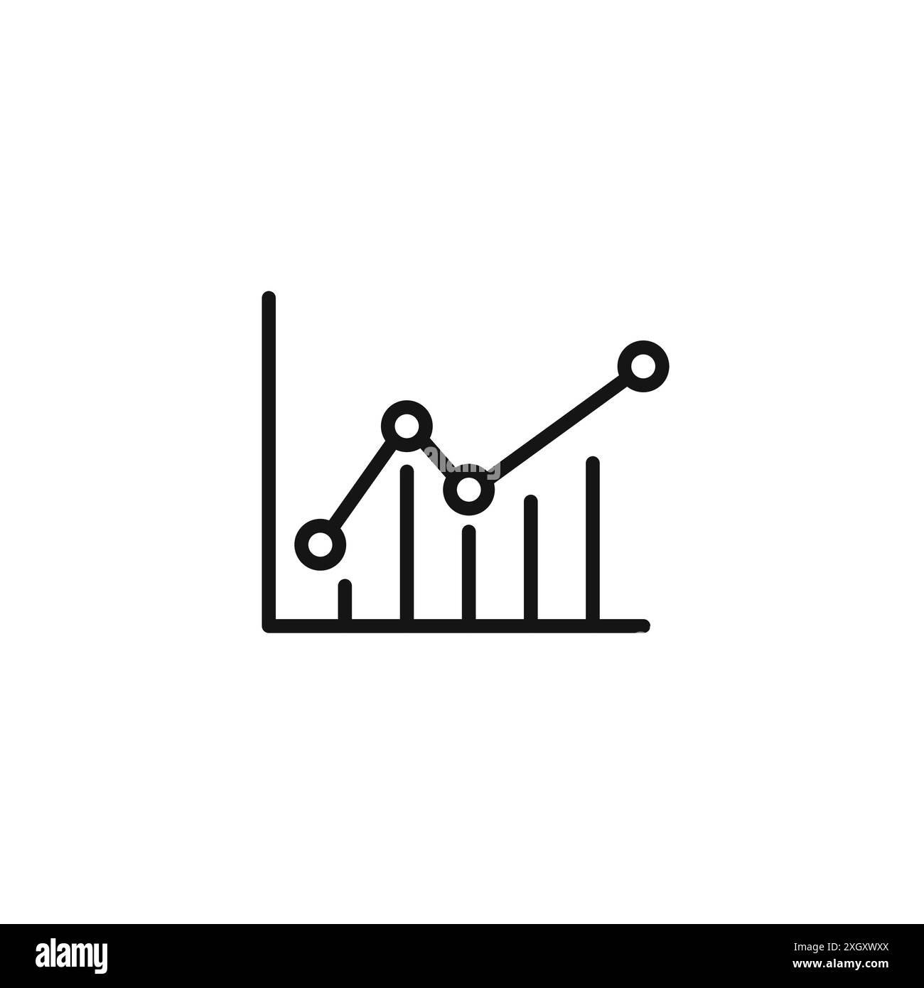 Stats icon logo sign vector outline in black and white color Stock ...