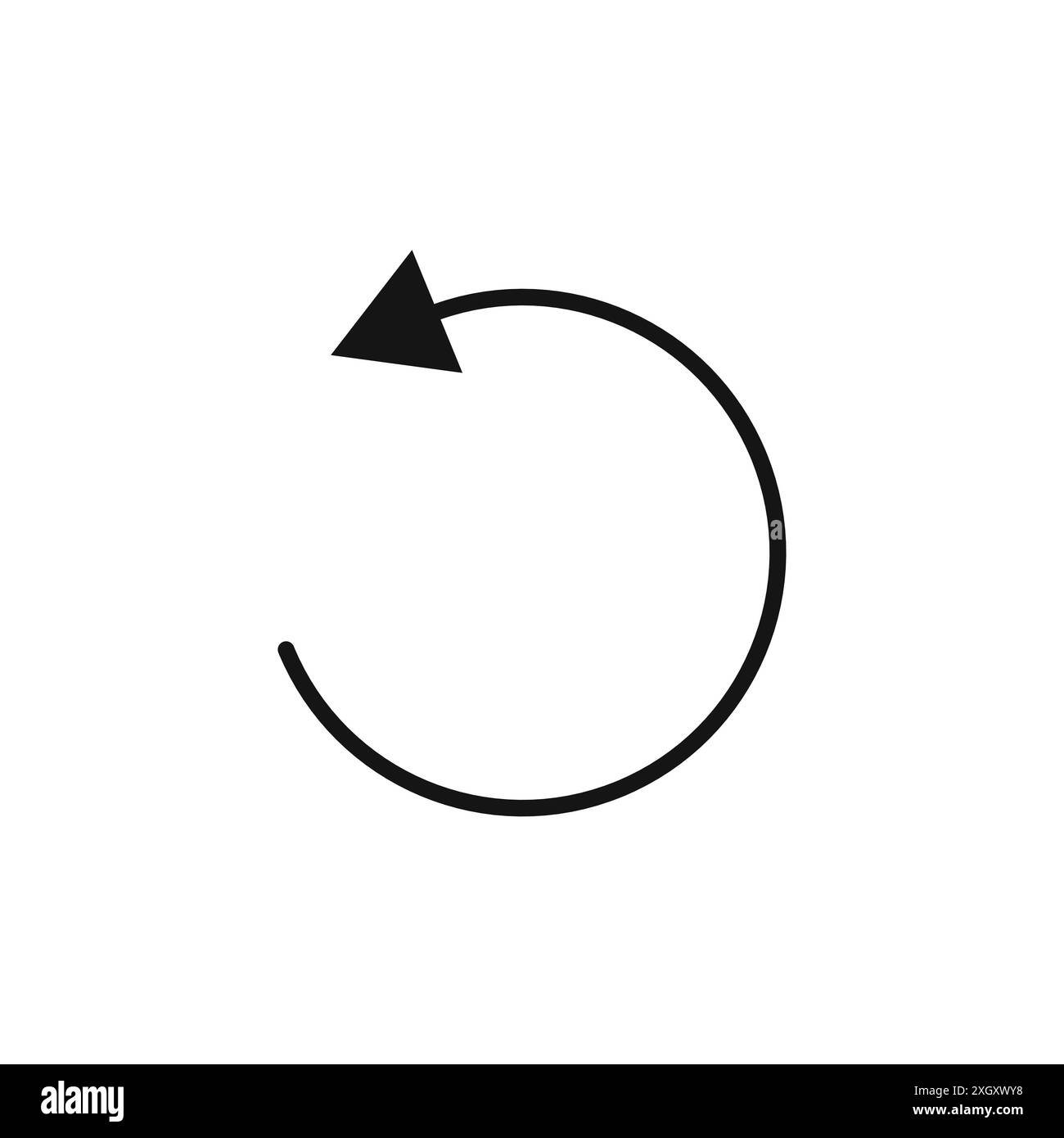 Undo icon logo sign vector outline in black and white color Stock ...
