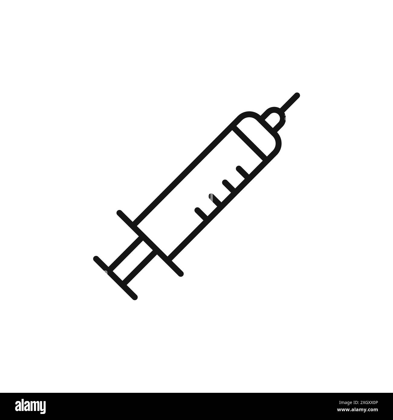 Syringe icon logo sign vector outline in black and white color Stock ...