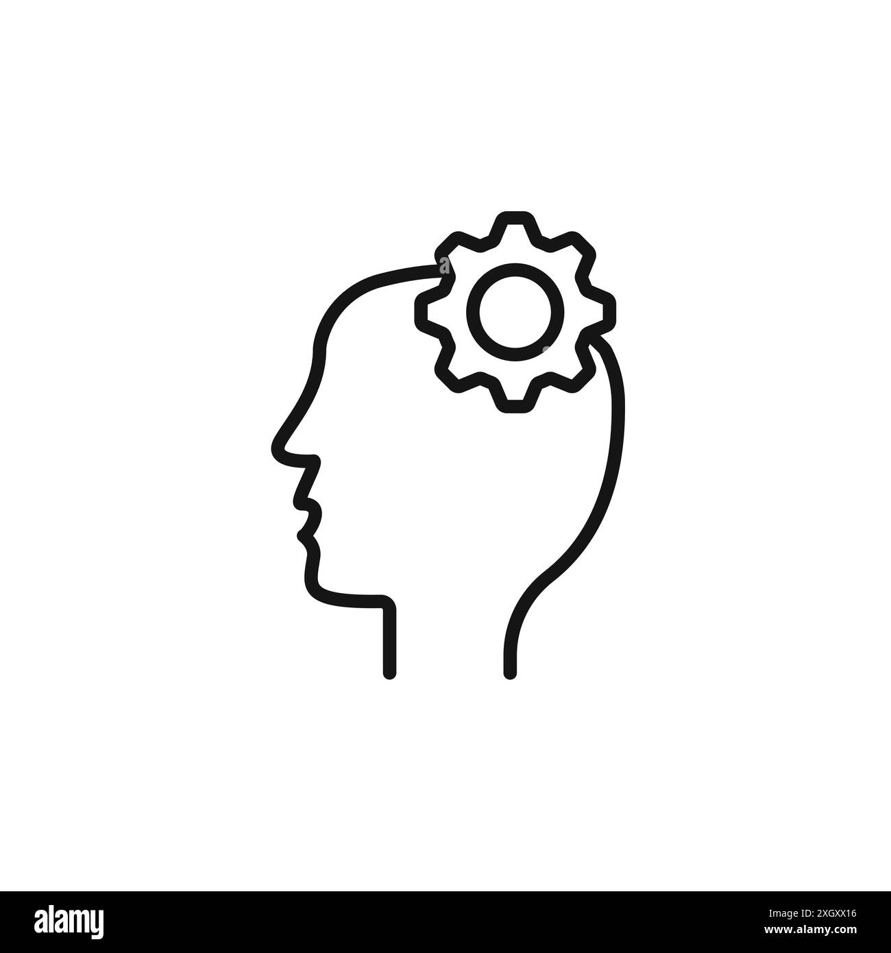 Thinking icon logo sign vector outline in black and white color Stock ...