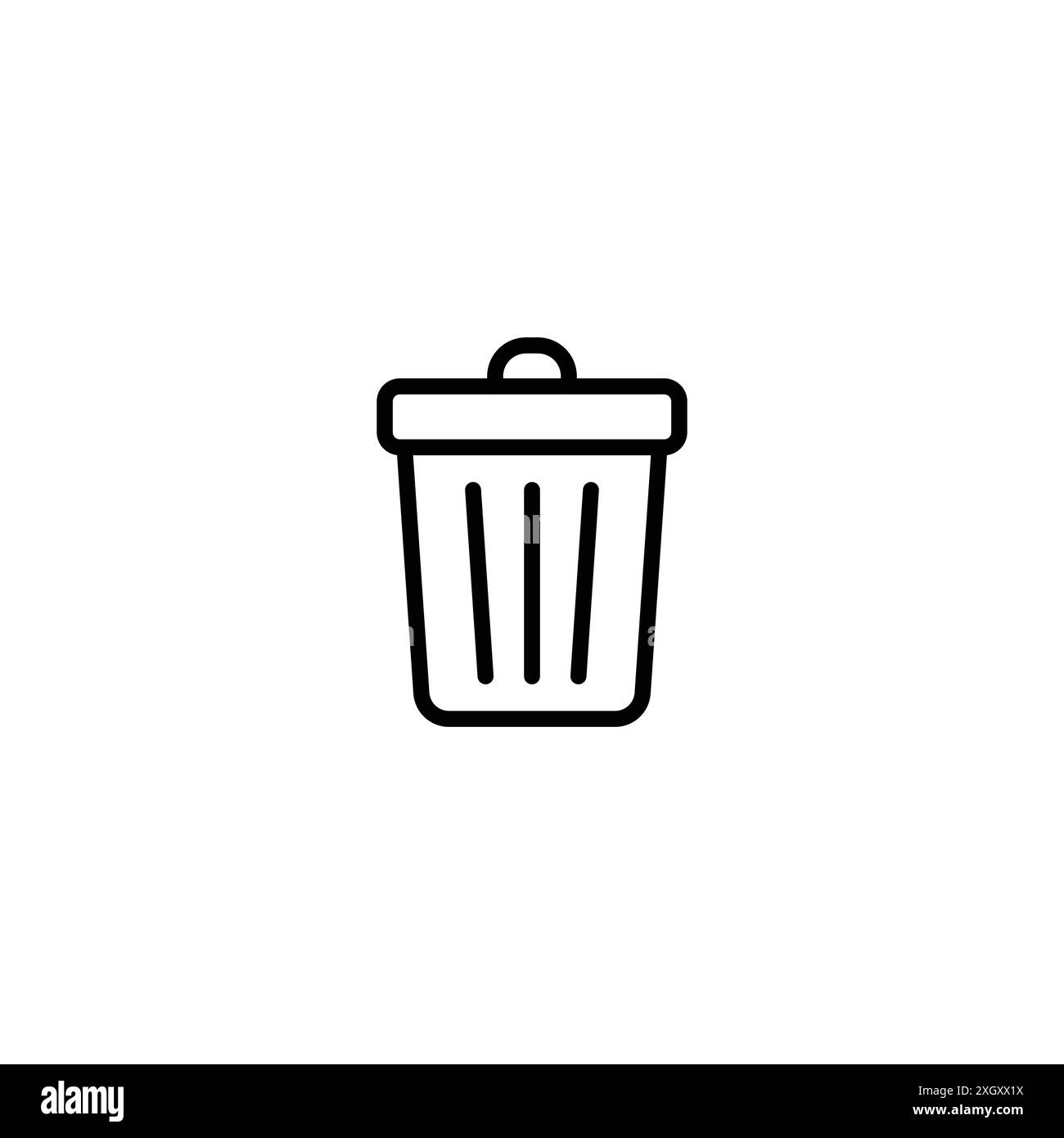 Trash icon logo sign vector outline in black and white color Stock ...