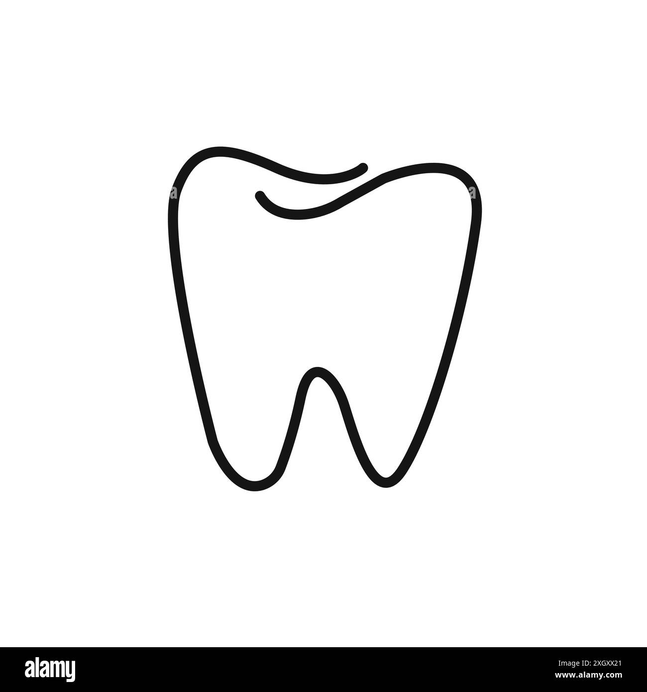 Tooth icon logo sign vector outline in black and white color Stock ...