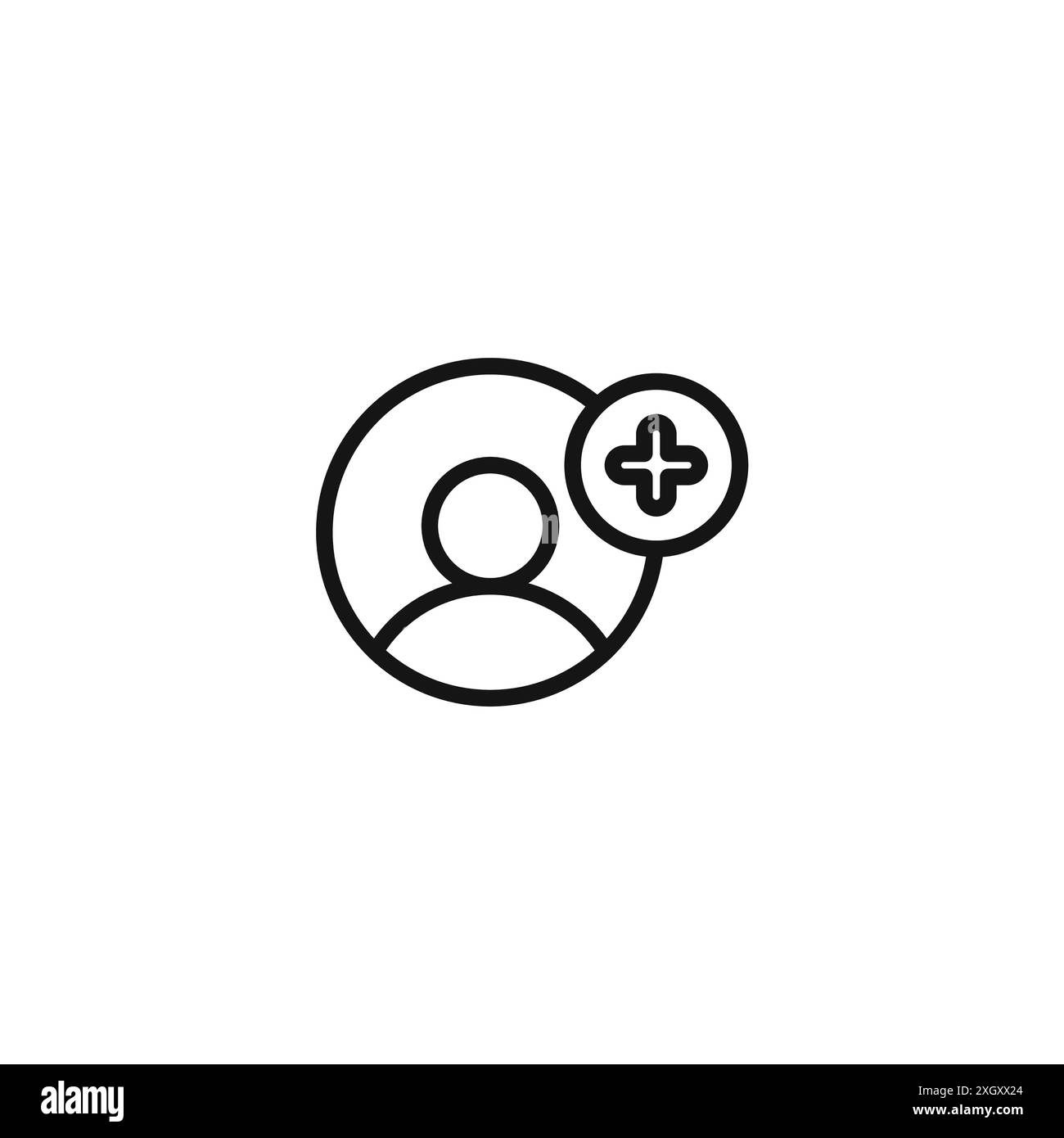 User add icon logo sign vector outline in black and white color Stock ...