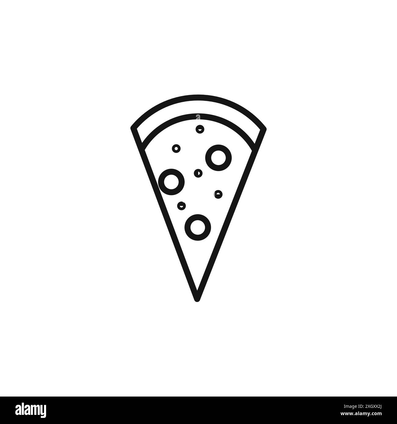 Pizza slice icon logo sign vector outline in black and white color ...