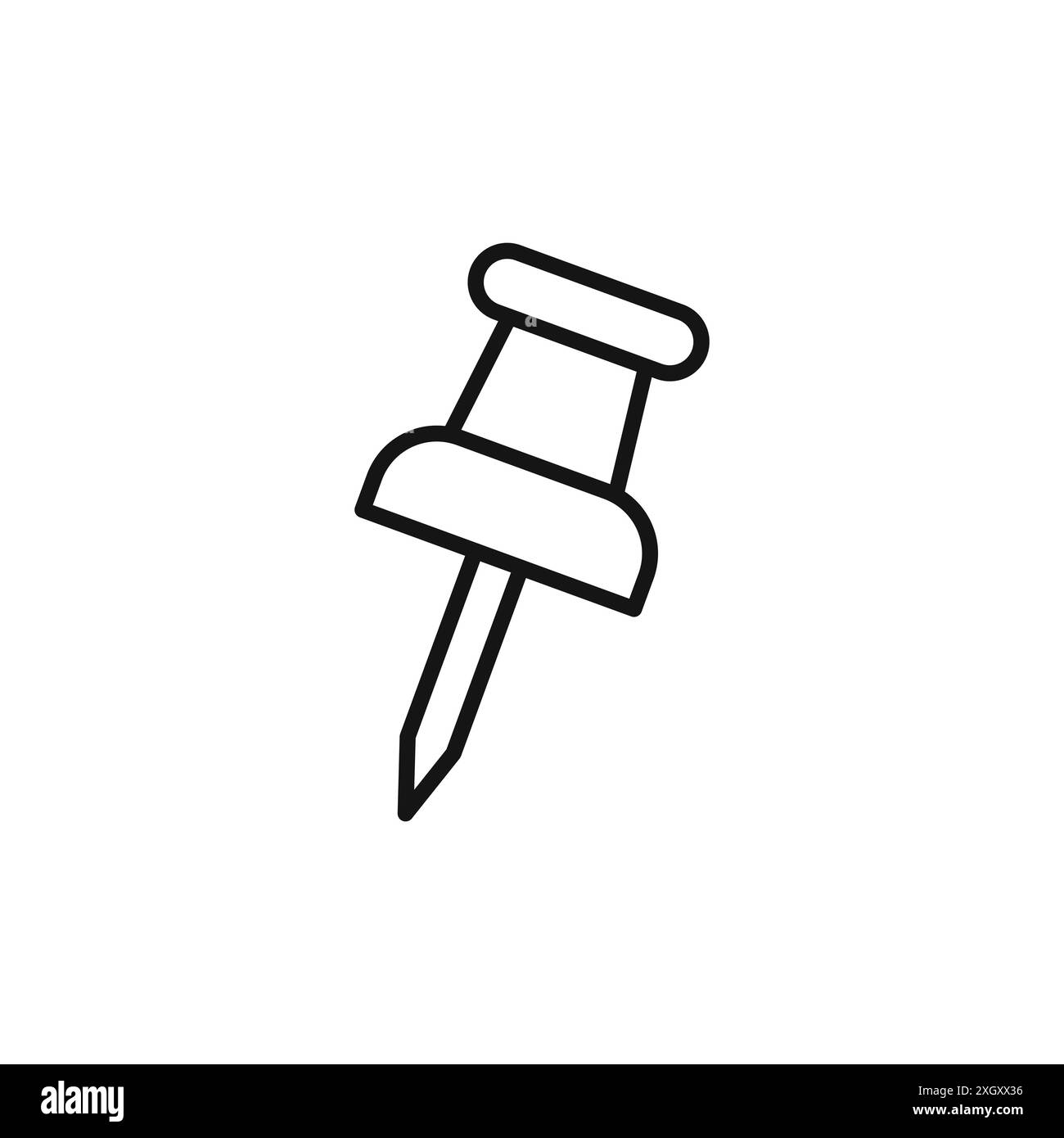 Thumbtack icon logo sign vector outline in black and white color Stock ...