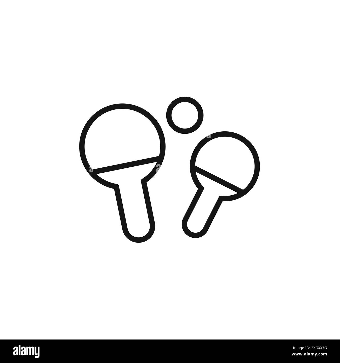 Ping pong icon logo sign vector outline in black and white color Stock ...