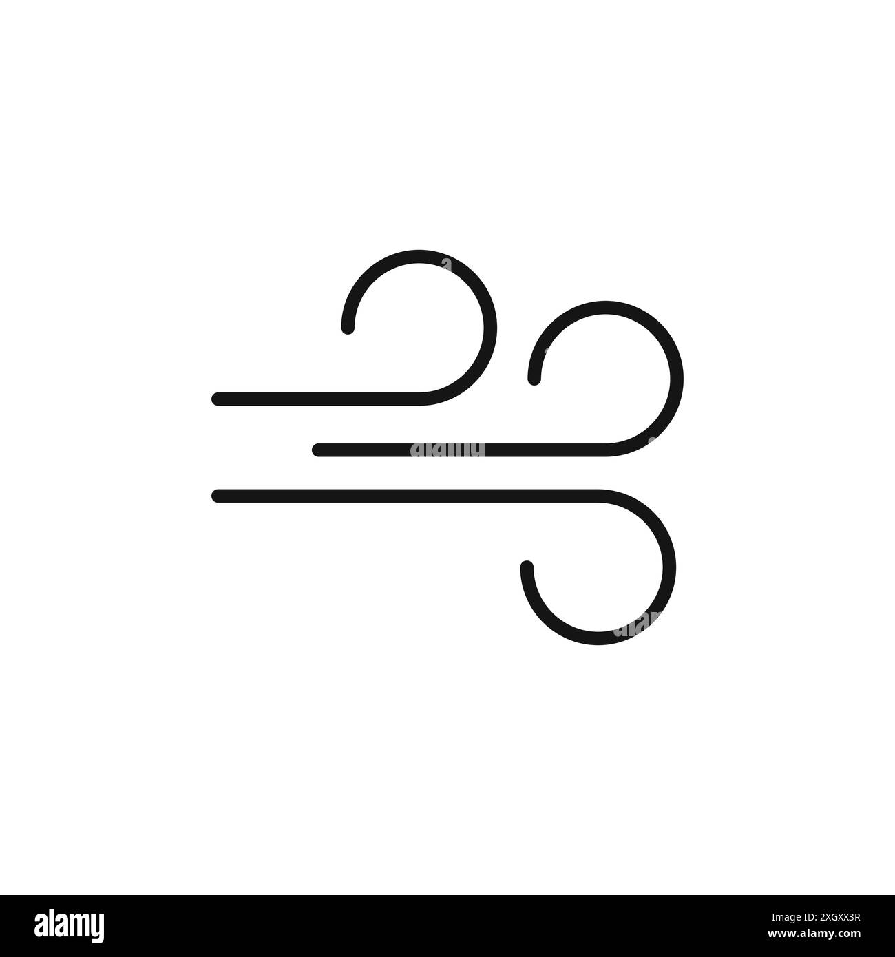 Wind icon logo sign vector outline in black and white color Stock ...