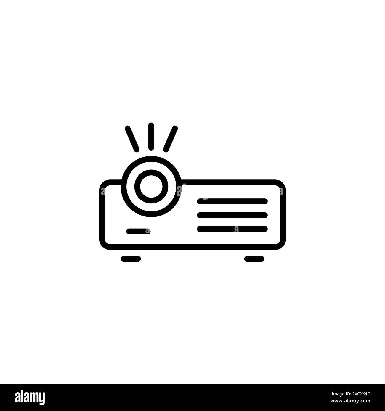 Projector icon logo sign vector outline in black and white color Stock ...