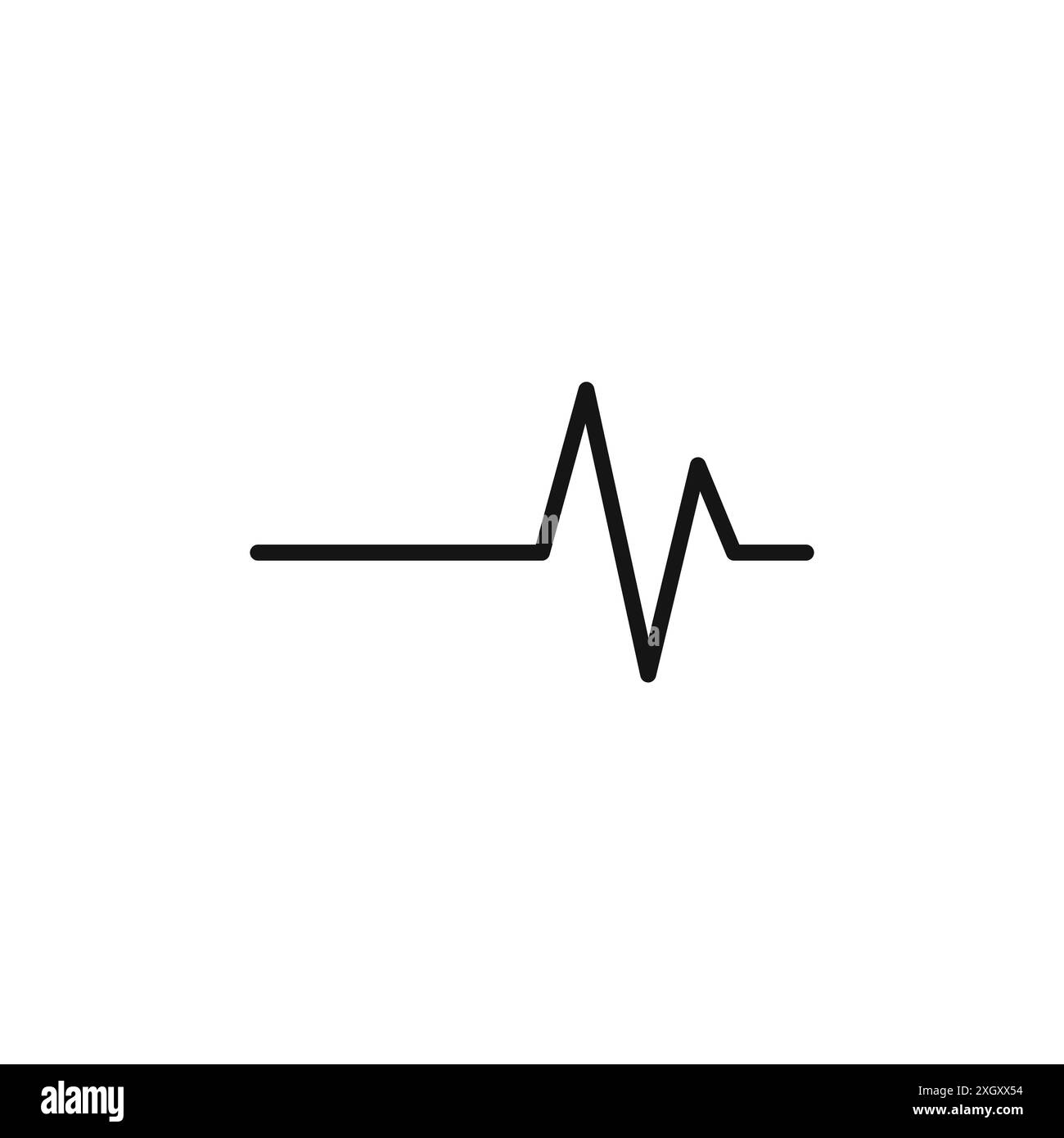 Pulse icon logo sign vector outline in black and white color Stock ...