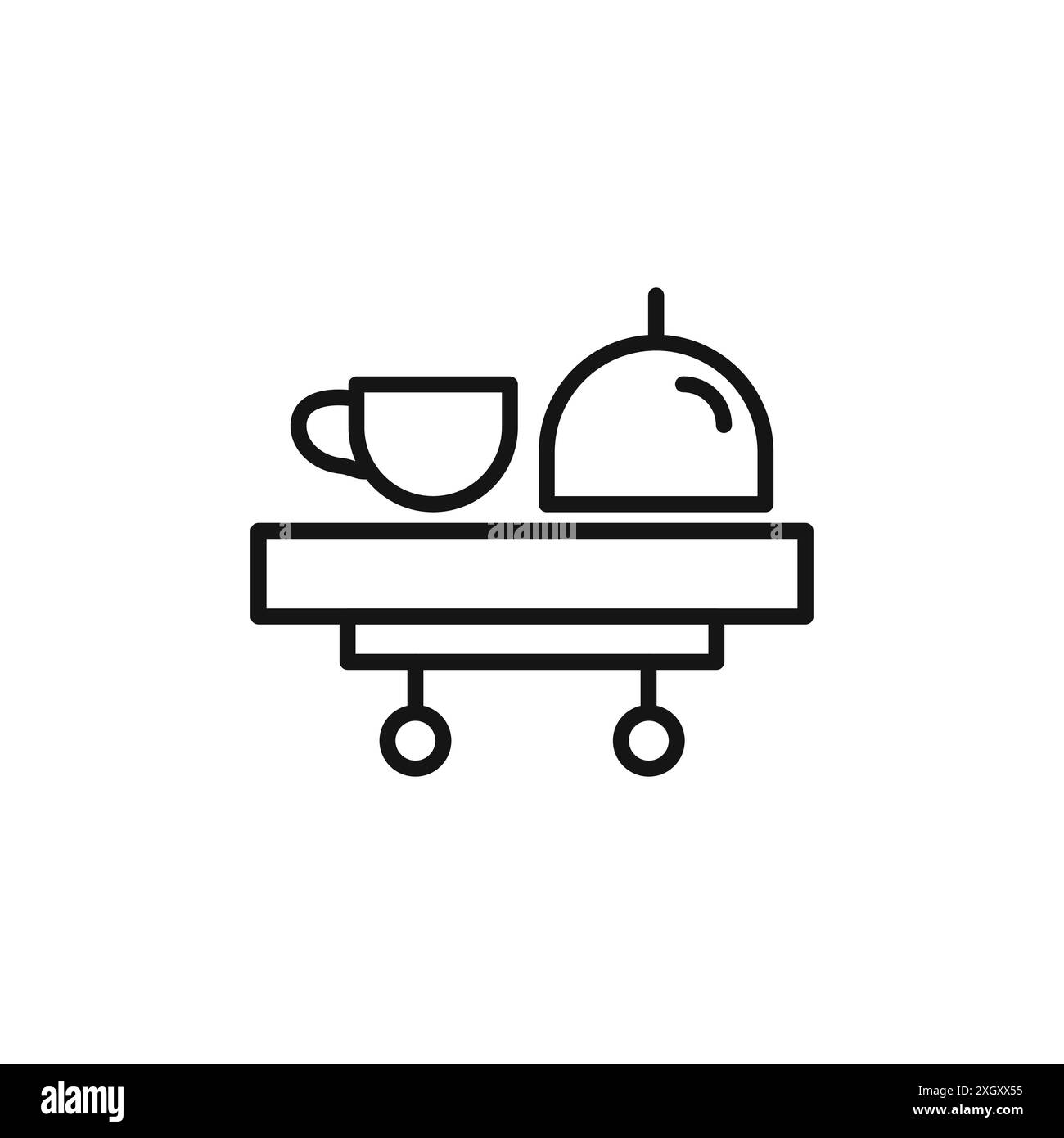 Room service icon logo sign vector outline in black and white color ...