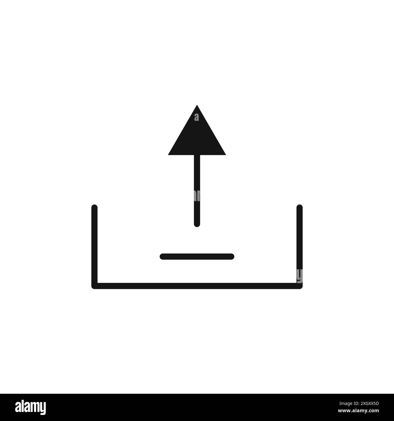 Upload icon logo sign vector outline in black and white color Stock ...