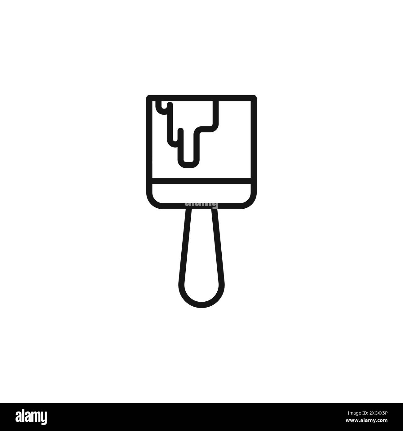 Paint brush icon logo sign vector outline in black and white color ...