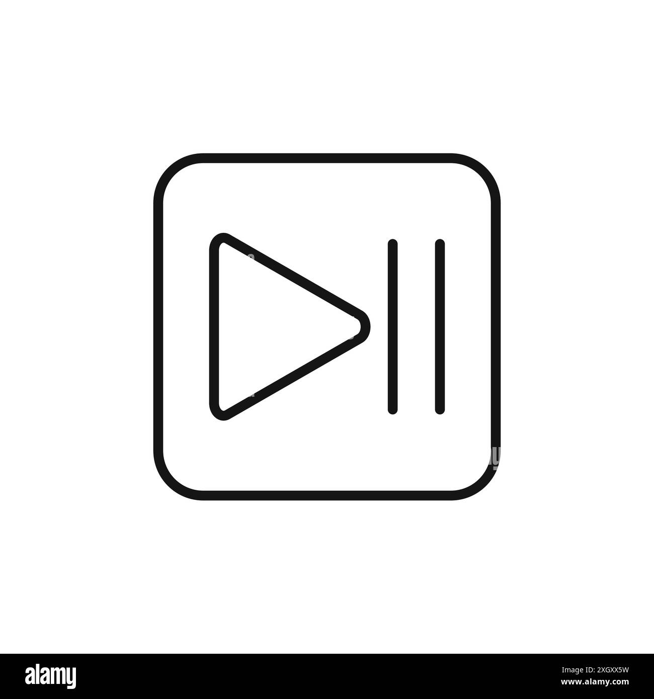 Play pause icon logo sign vector outline in black and white color Stock ...