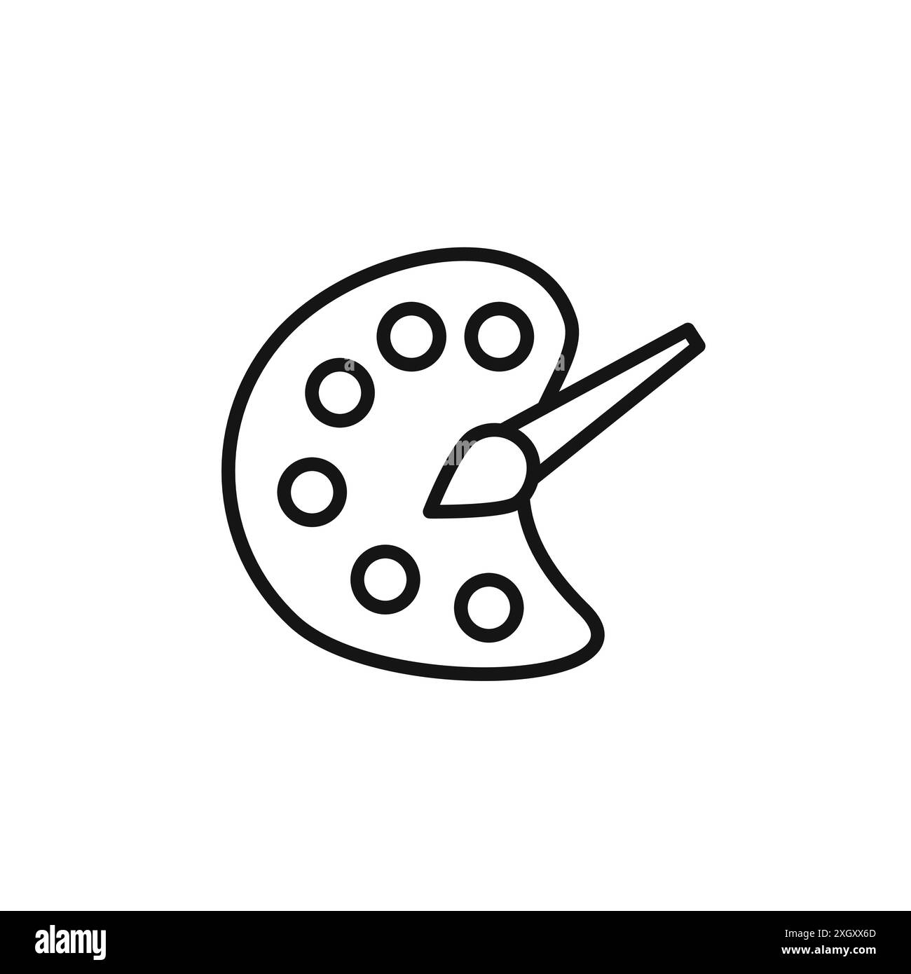 Palette icon logo sign vector outline in black and white color Stock ...