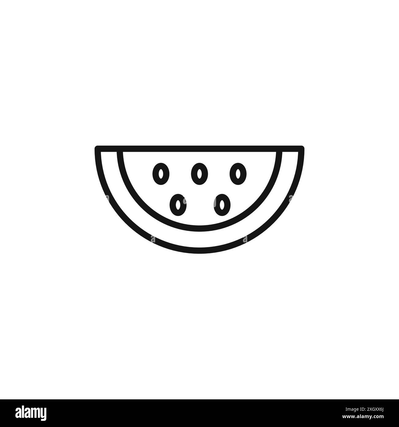 Watermelon icon logo sign vector outline in black and white color Stock ...