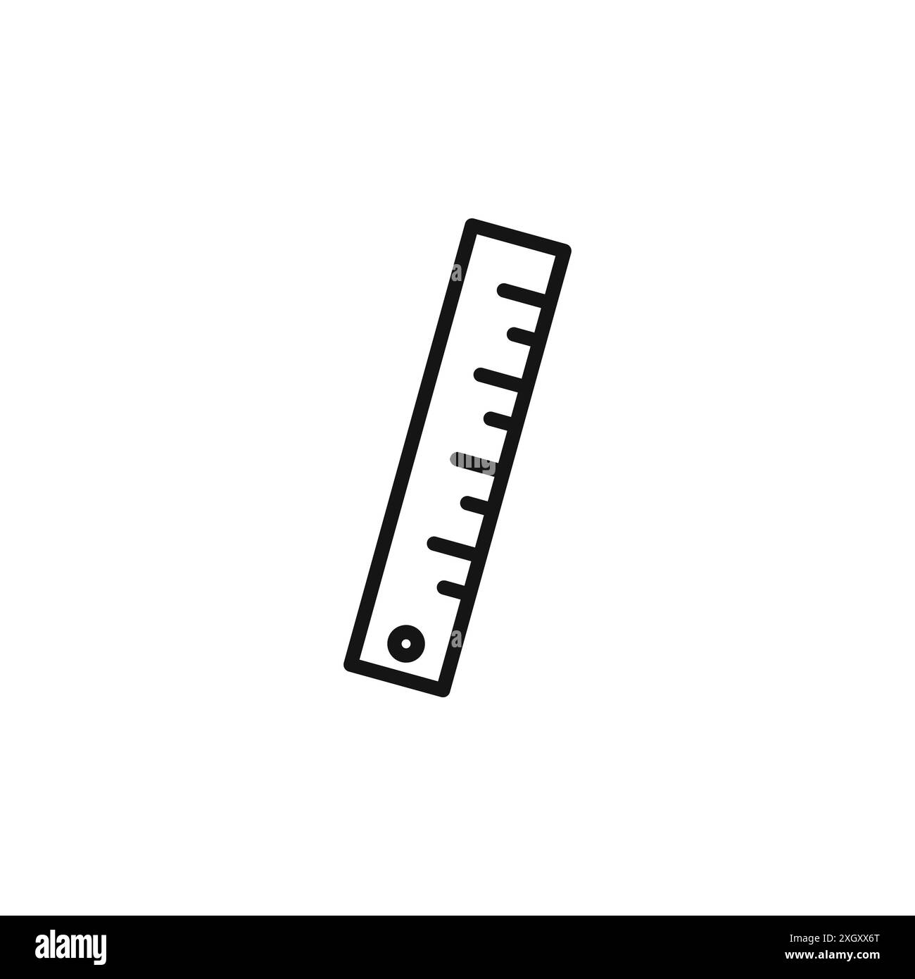 Ruler icon logo sign vector outline in black and white color Stock ...