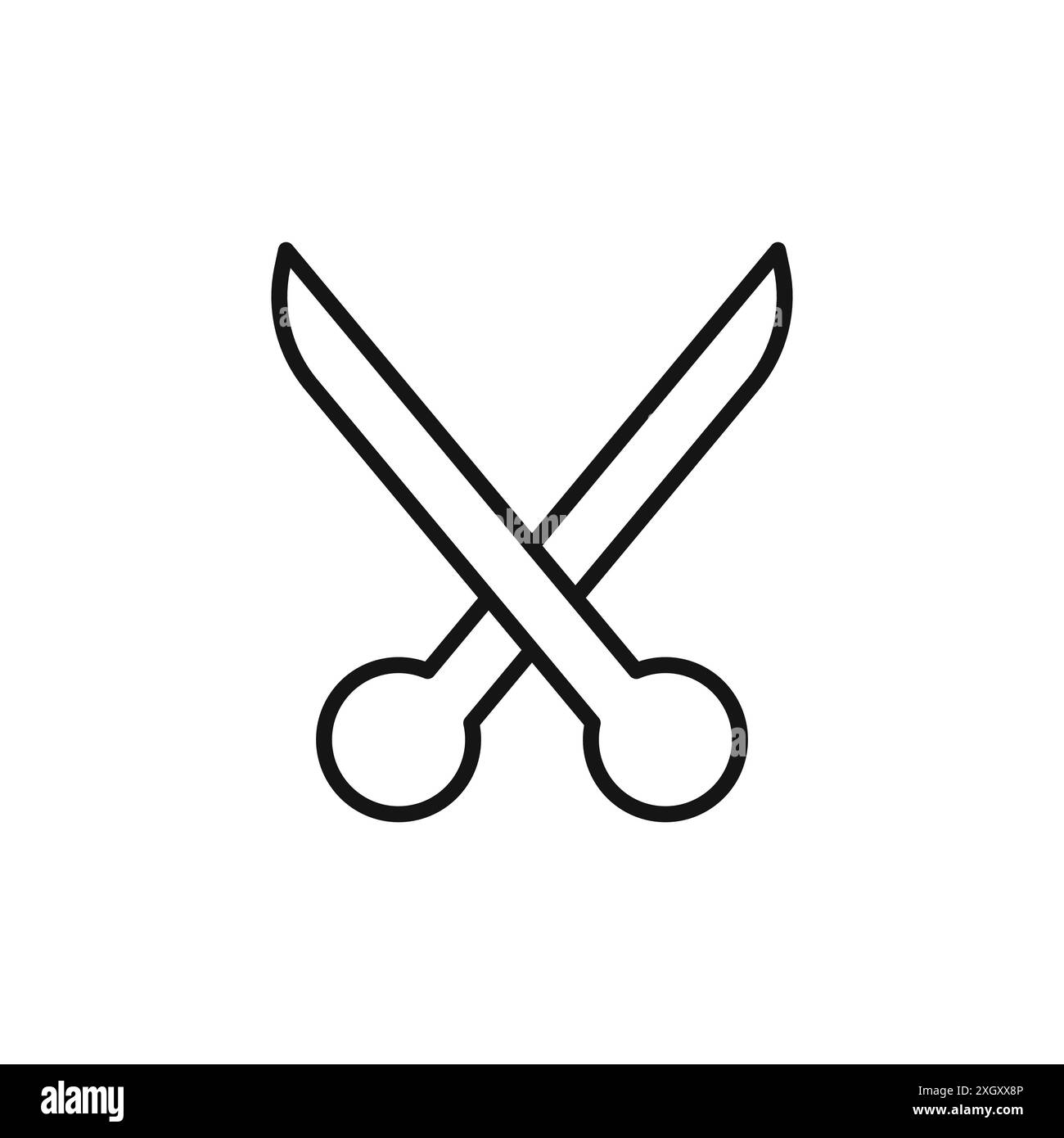 Scissors icon logo sign vector outline in black and white color Stock ...