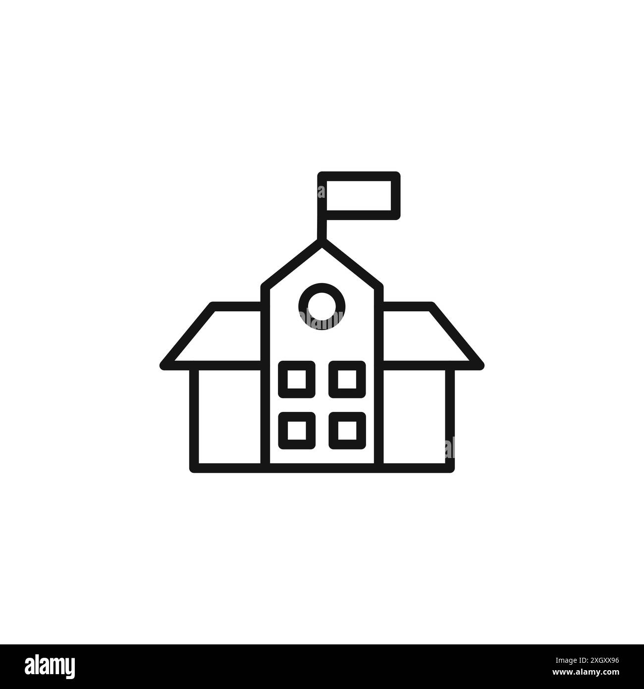 School icon logo sign vector outline in black and white color Stock ...