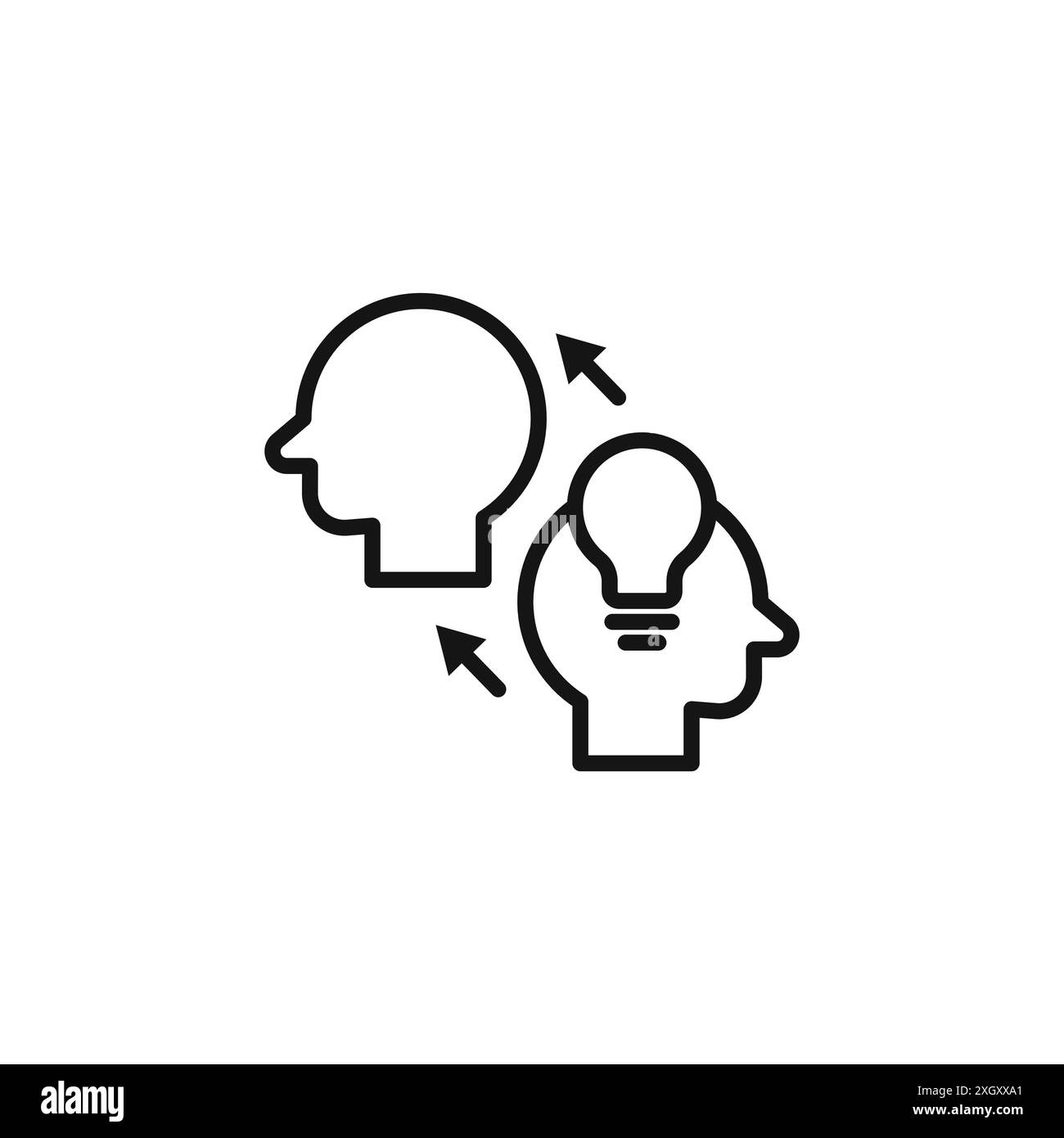 Share thoughts icon logo sign vector outline in black and white color ...