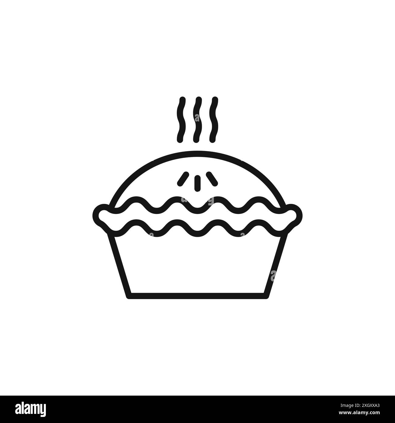 Pie icon logo sign vector outline in black and white color Stock Vector ...
