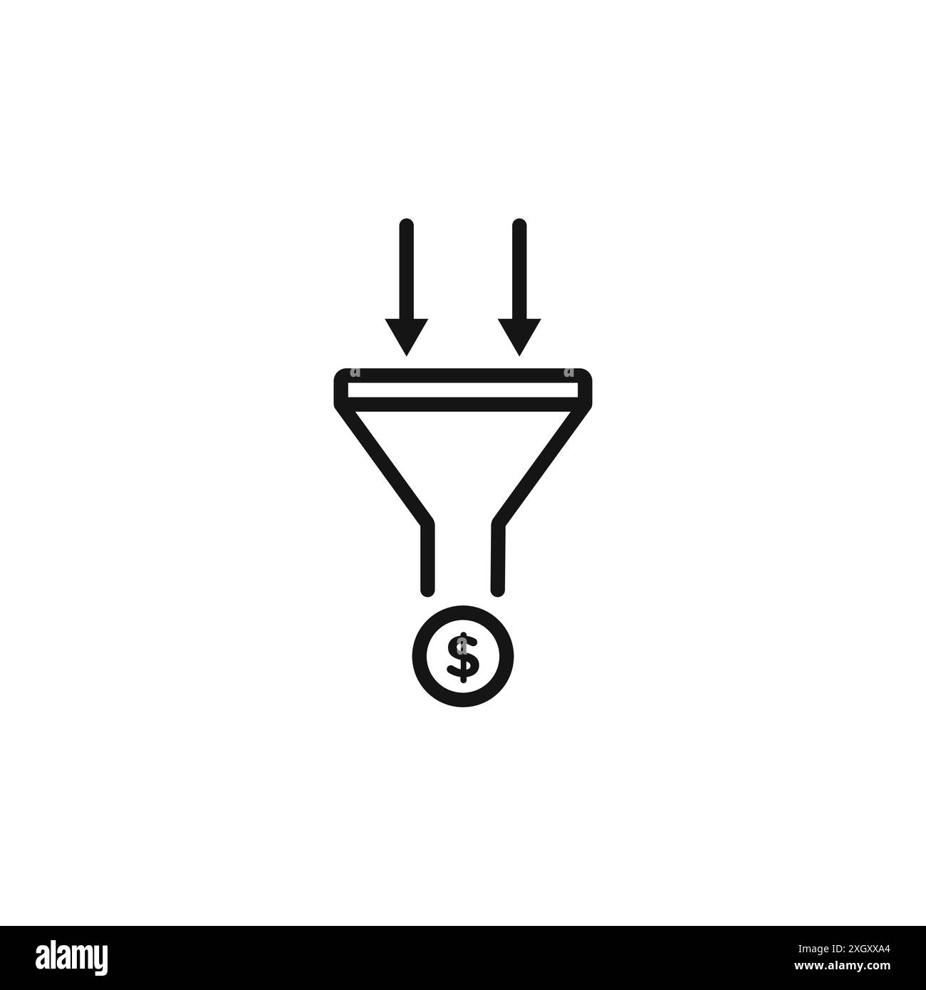 Sales Funnel icon logo sign vector outline in black and white color ...