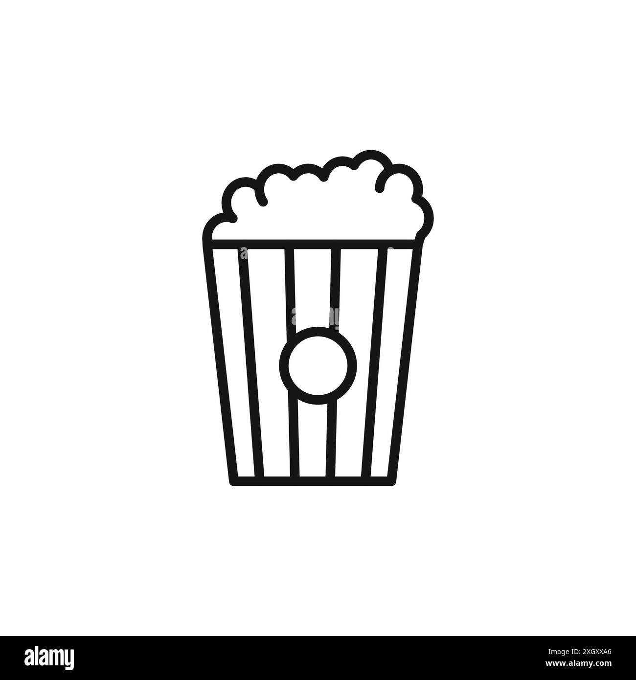 Popcorn icon logo sign vector outline in black and white color Stock ...