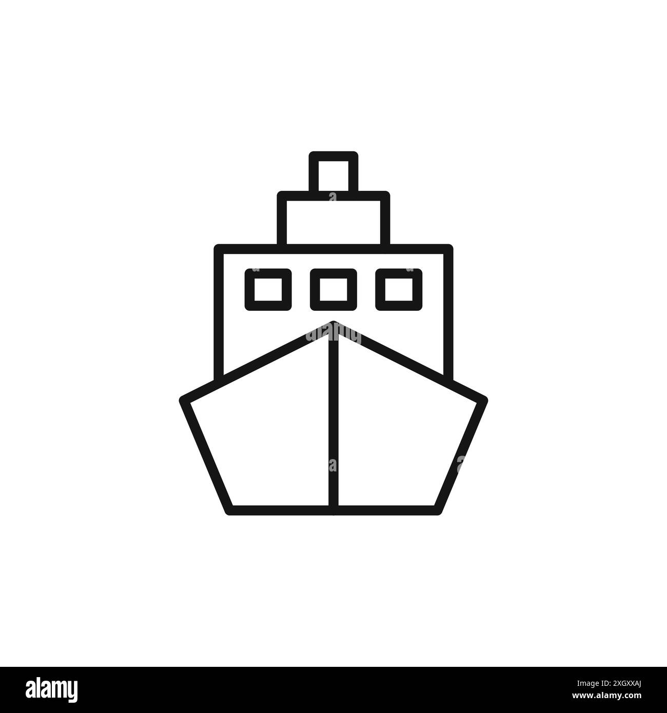Ship icon logo sign vector outline in black and white color Stock ...