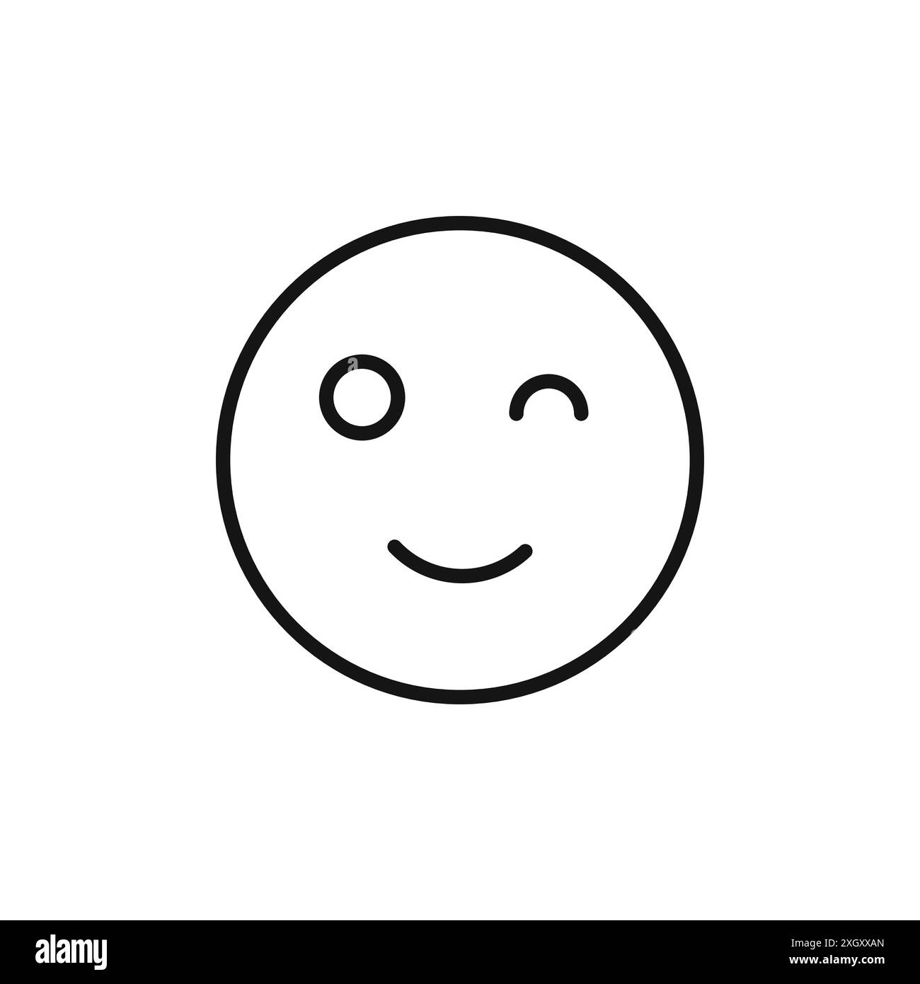 Smile wink icon logo sign vector outline in black and white color Stock ...
