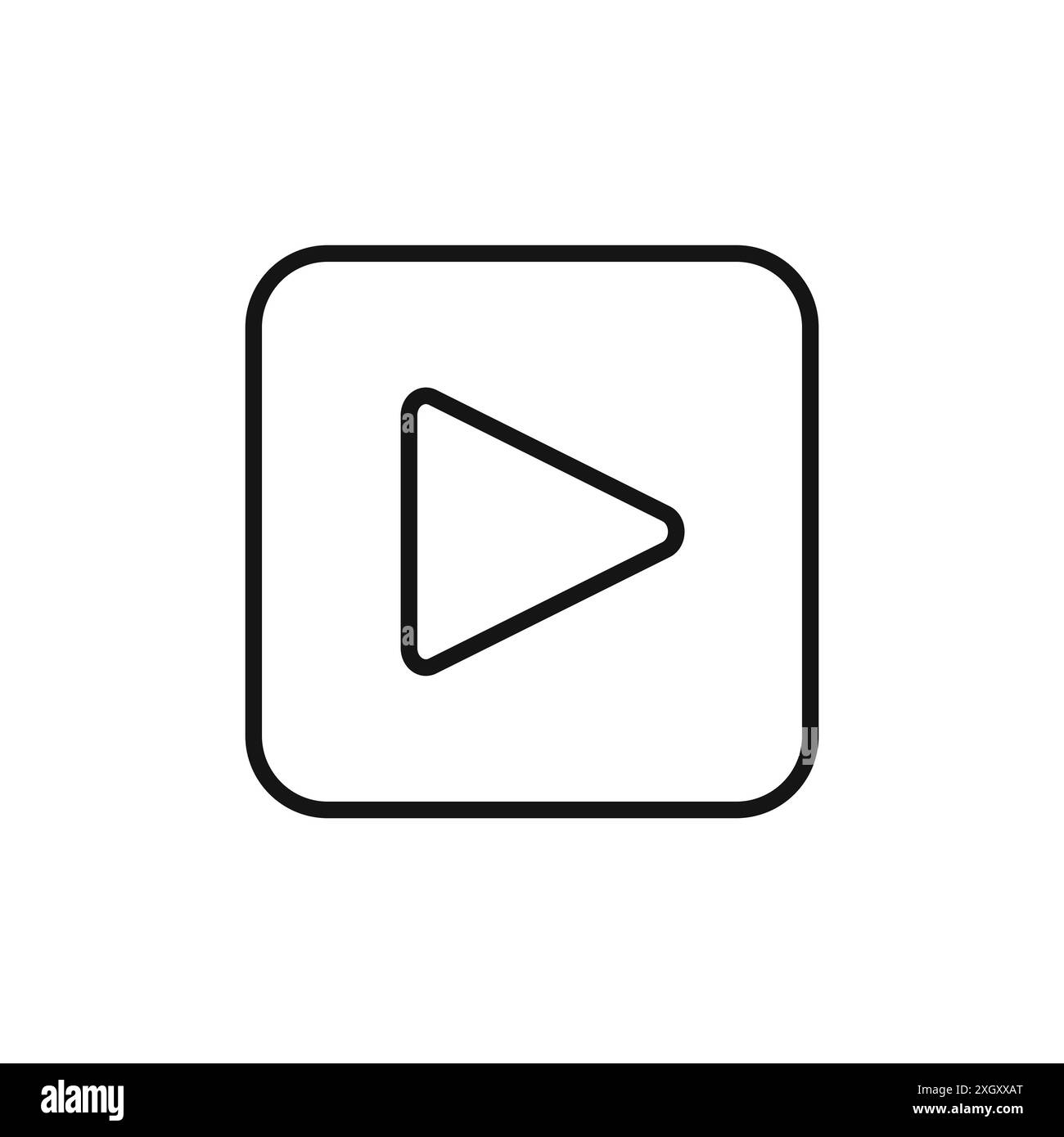 Play icon logo sign vector outline in black and white color Stock ...