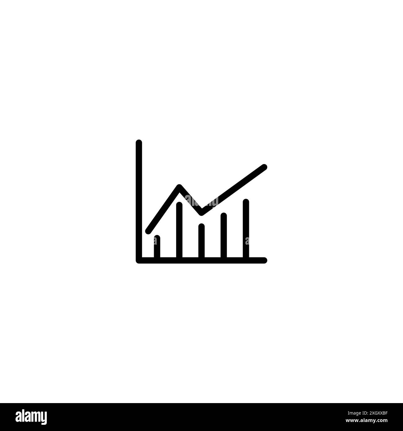 Stats icon logo sign vector outline in black and white color Stock ...