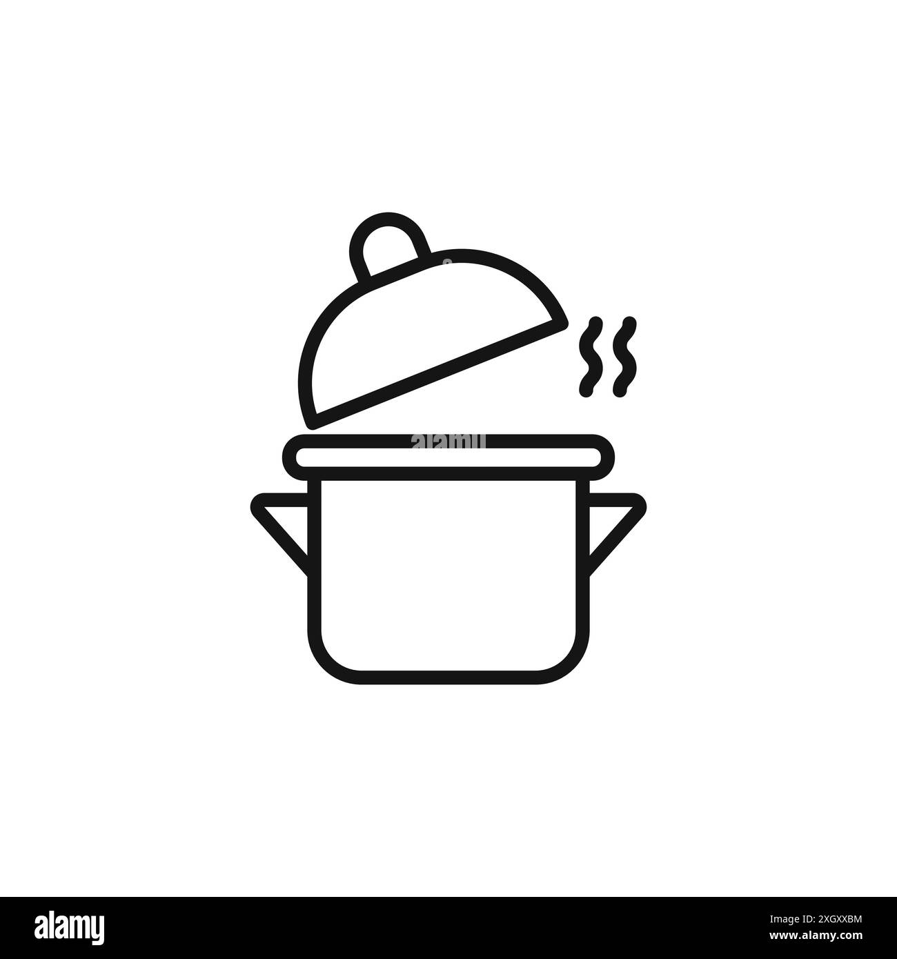 Pot icon logo sign vector outline in black and white color Stock Vector ...