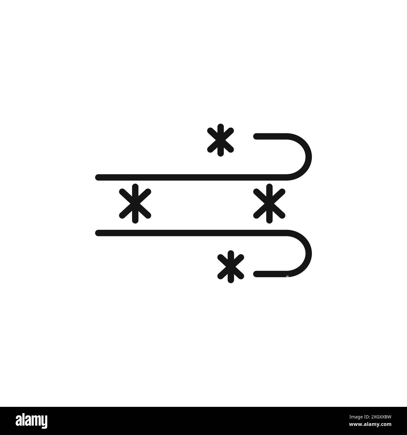 Snow blowing icon logo sign vector outline in black and white color ...