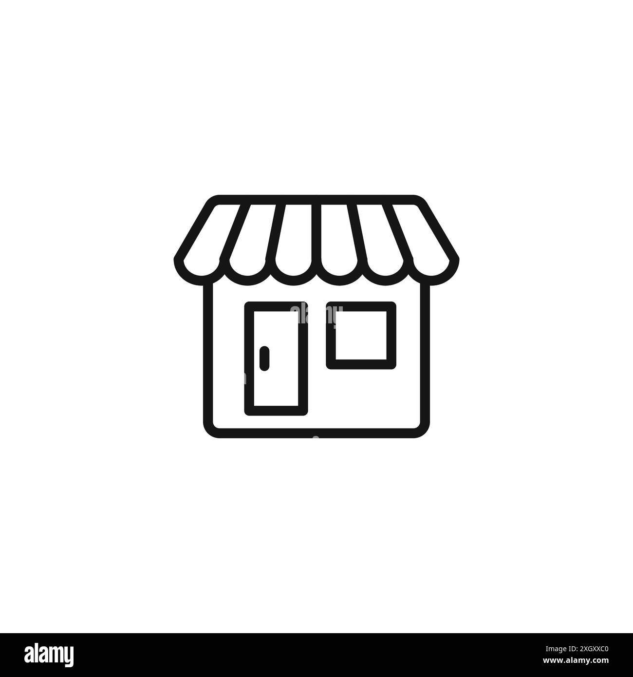 Shop icon logo sign vector outline in black and white color Stock ...