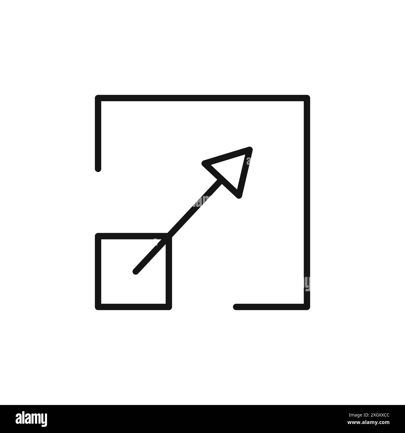 Resize icon logo sign vector outline in black and white color Stock Vector Image & Art - Alamy