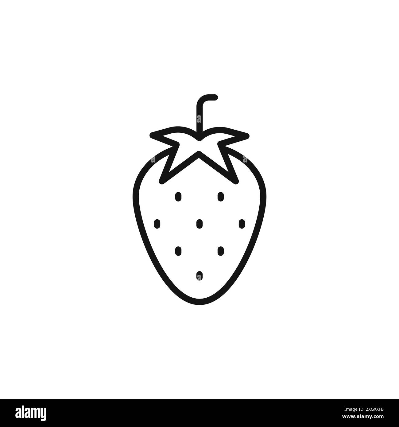 Strawberry icon logo sign vector outline in black and white color Stock ...