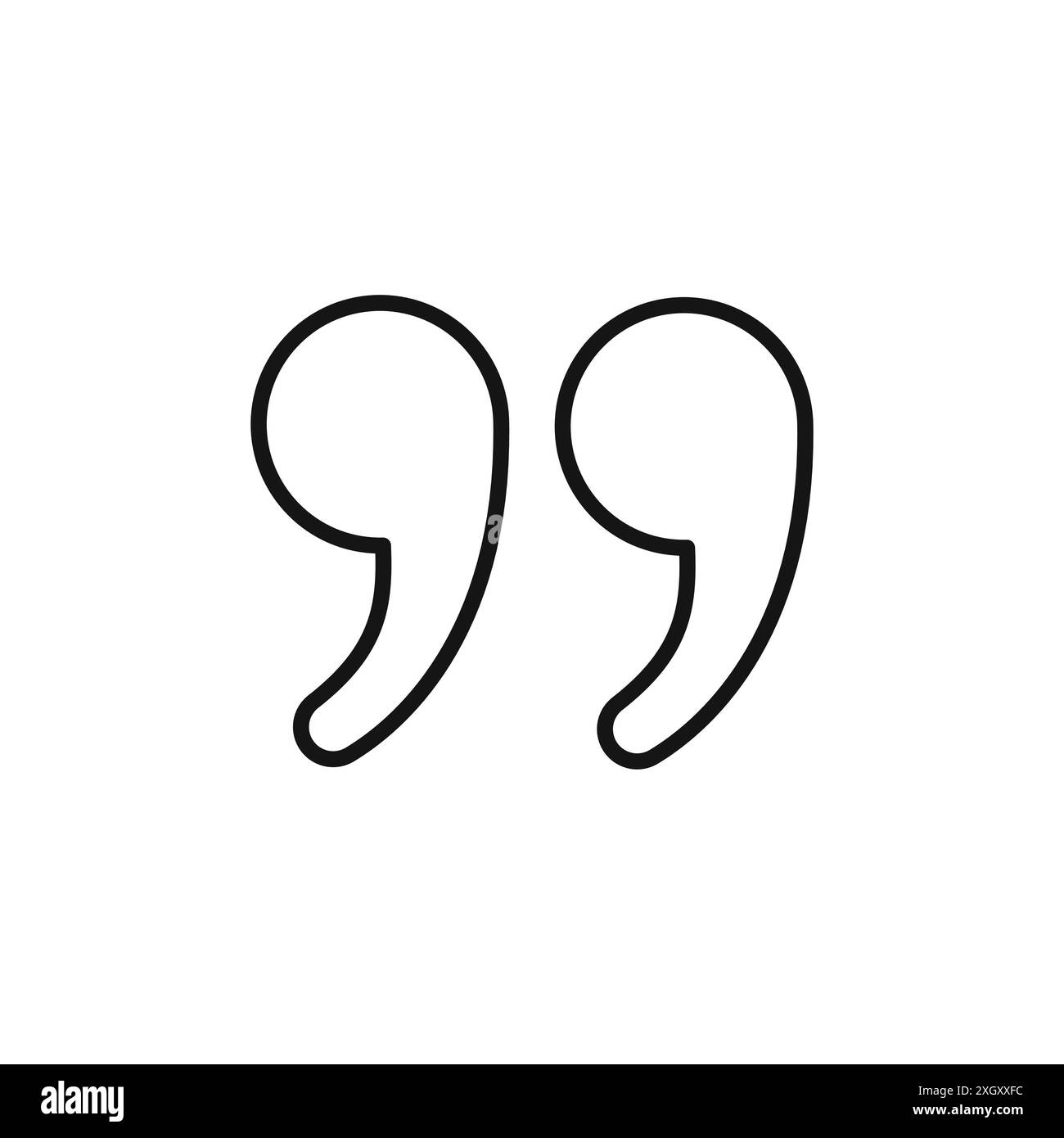 Quote right icon logo sign vector outline in black and white color ...