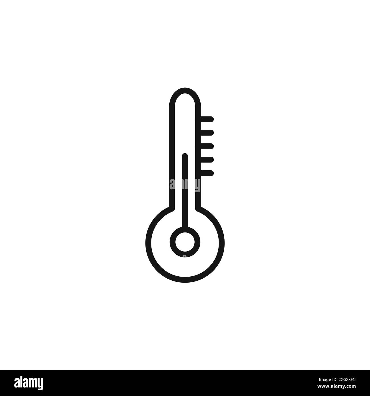 Thermometer half icon logo sign vector outline in black and white color ...