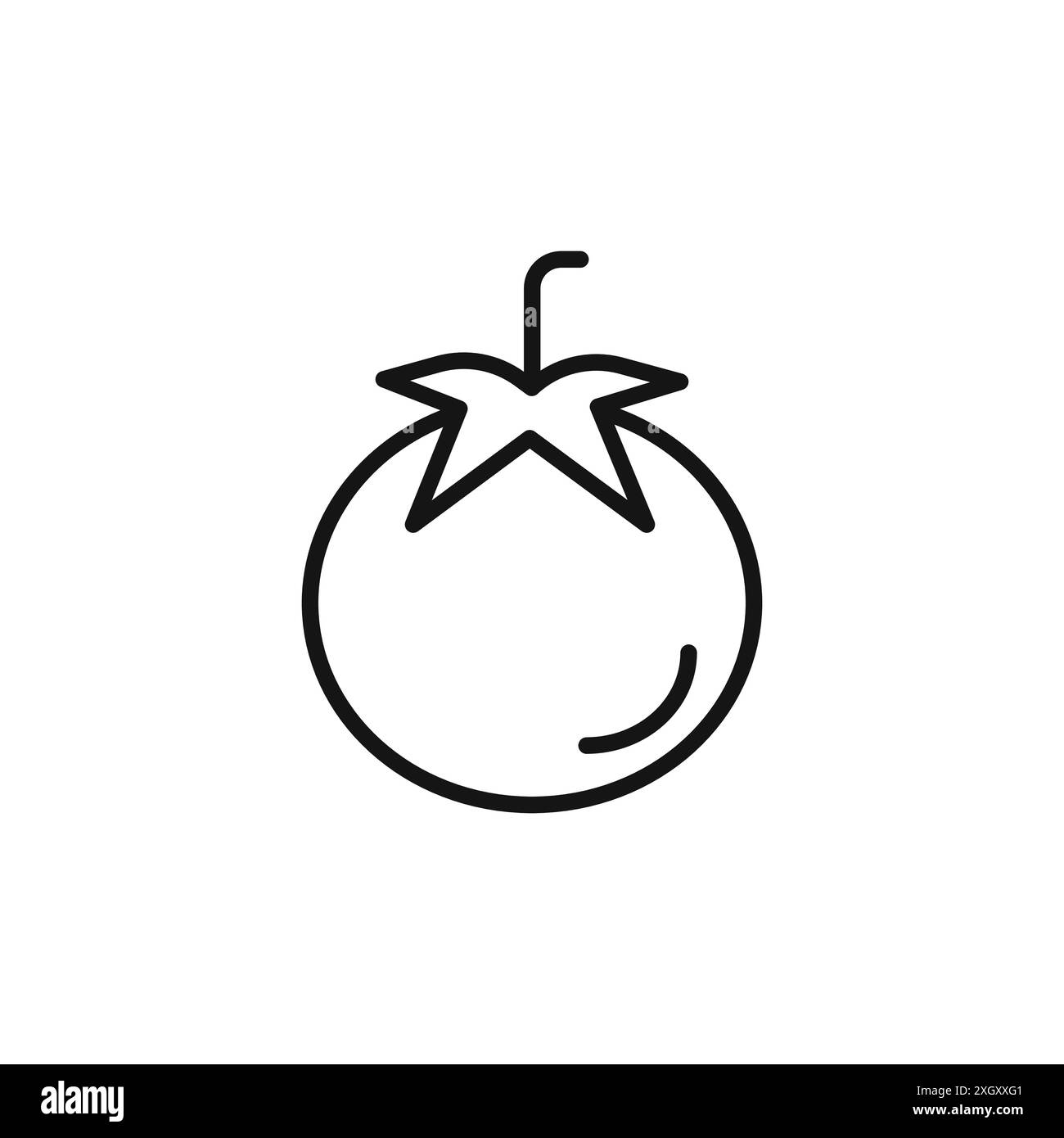 Tomato icon logo sign vector outline in black and white color Stock ...
